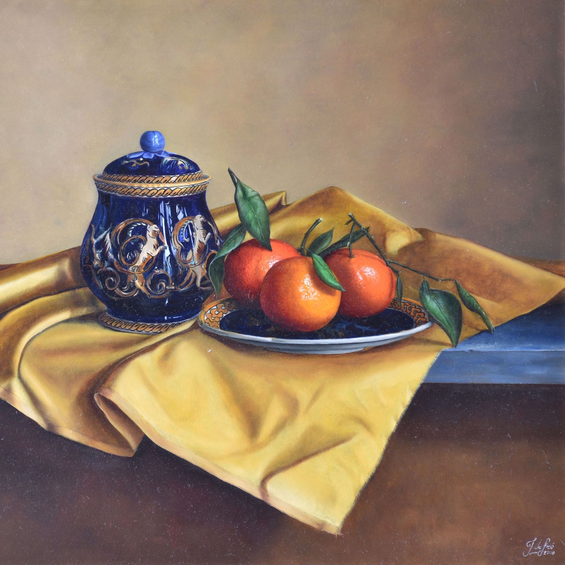 Johan de Fré | Mandarijnen op goud | MutualArt