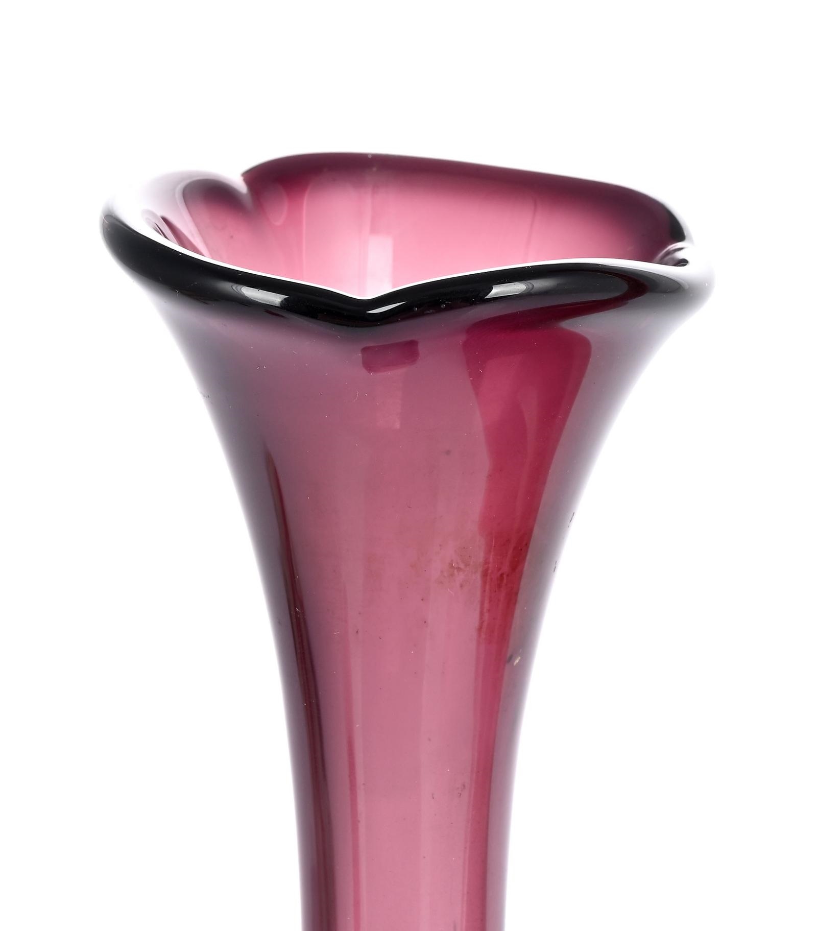 Bergstrom | Tall Aseda Glasbruk cased glass vase made in Sweden circa ...