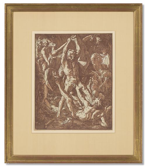 Hendrick Goltzius | Hercules killing Cacus (1588) | MutualArt