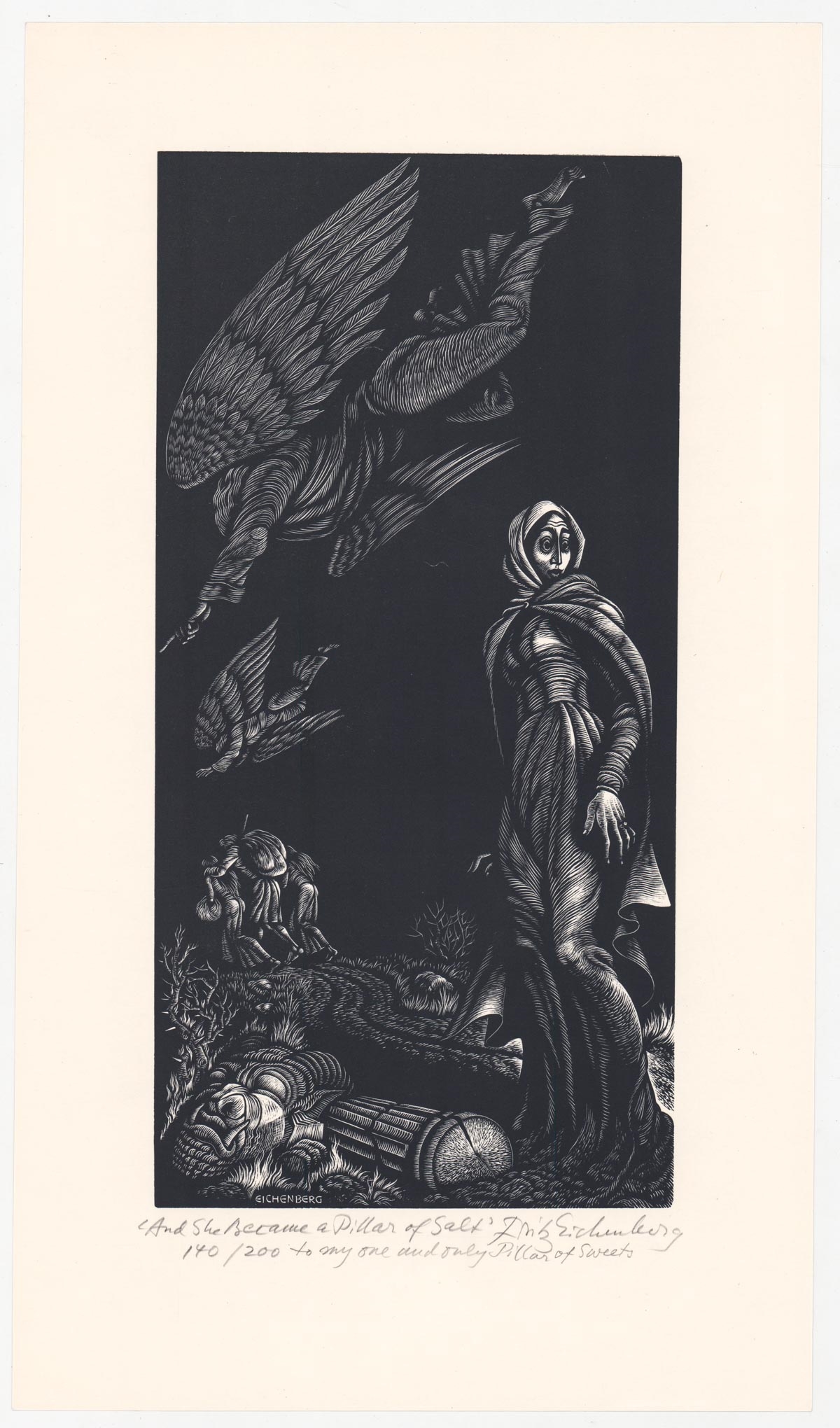 Fritz Eichenberg | And She Became a Pillar of Salt | MutualArt