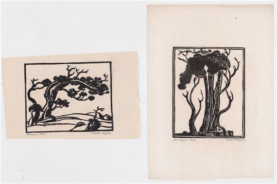 Valenti Angelo | Angelo Valenti Juniper Tree Woodcuts (2) | MutualArt