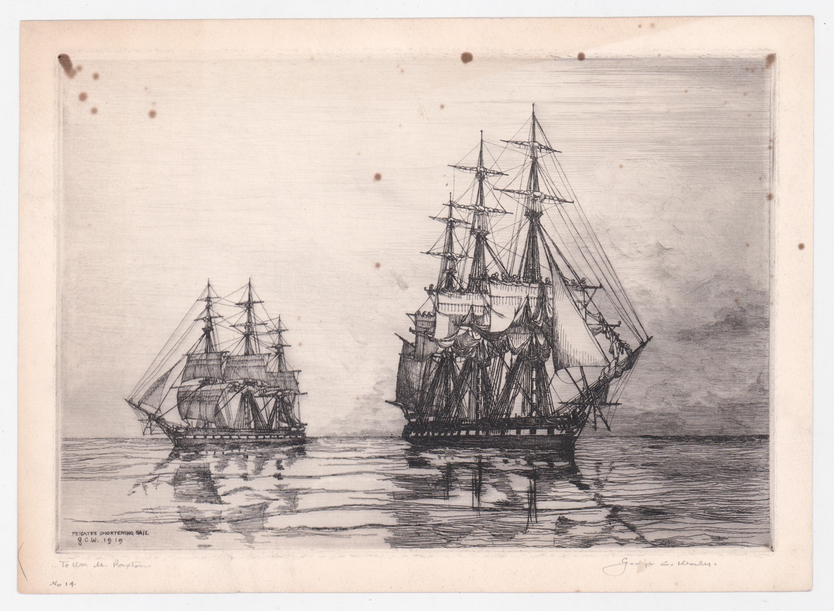 George Canning Wales | Frigates Shortening Sail | MutualArt