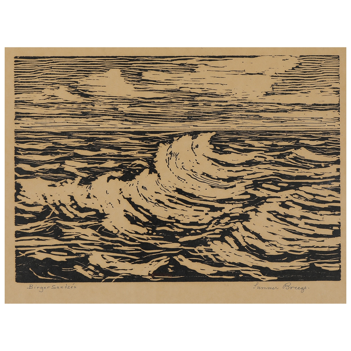 Birger Sandzén | Birger Sandzen (1871-1954) Woodblock Print, Summer ...