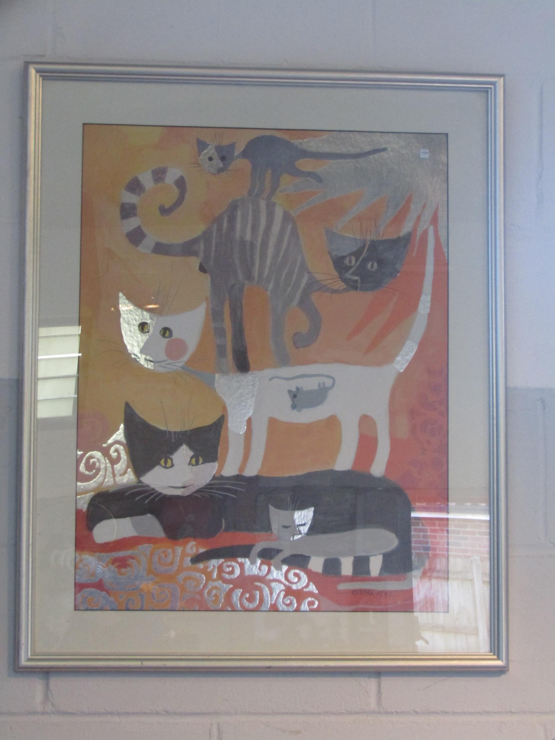 Rosina Wachtmeister | lithographic print depicting cats | MutualArt