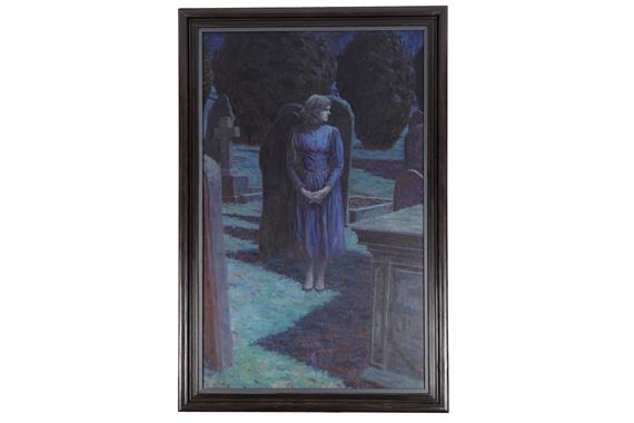 Tony Peart | Tony Peart - Danby Churchyard by Moonlight | oil and wax ...