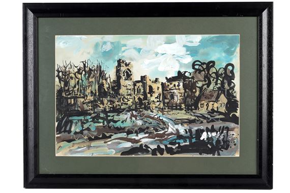 Antoni Sulek | Antoni Sulek - Warkworth Castle | gouache (Circa 1972 ...