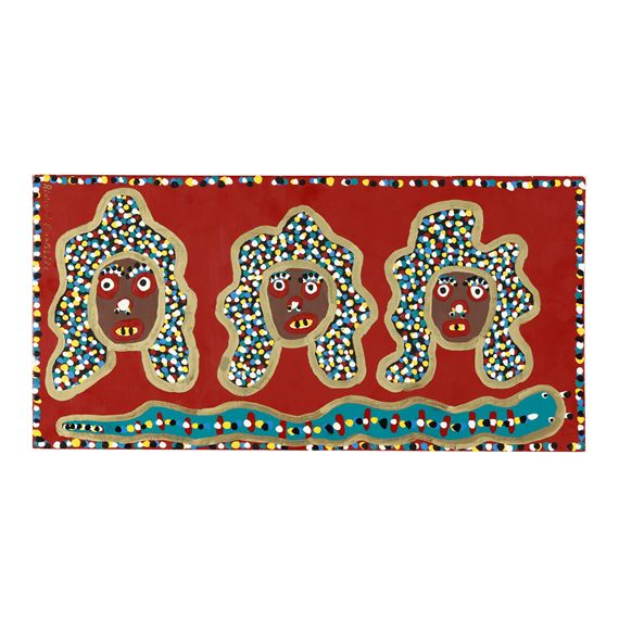 Richard Burnside | Folk Art Painting of Three Women | MutualArt