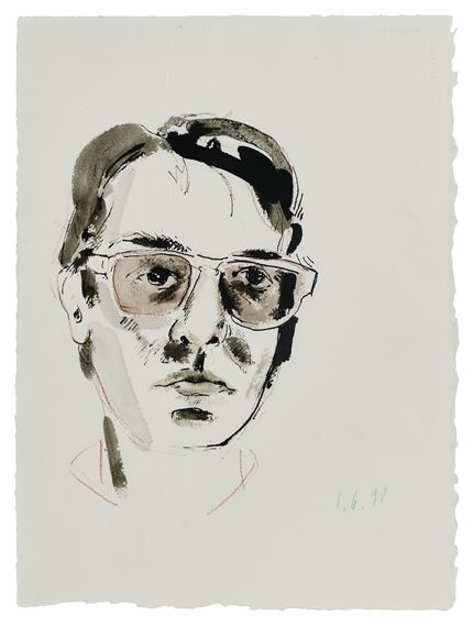 Thomas Schütte | Self portrait (first mirror drawing) (1998) | MutualArt