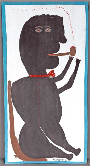 Annie Tolliver | Black Voodoo Man Smoking Pipe | MutualArt