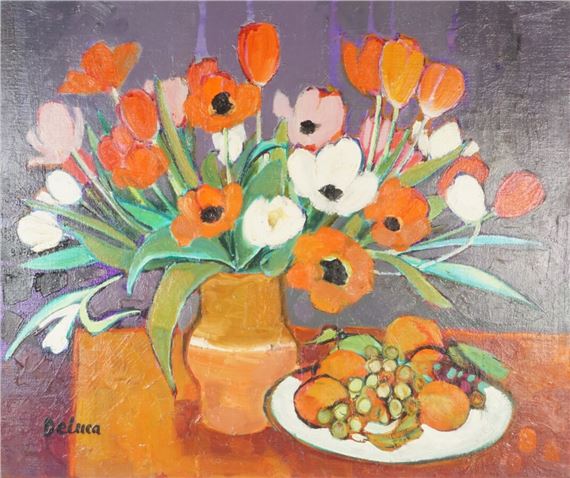 Peter Deluca | Bouquet de tulipes et anémones | MutualArt