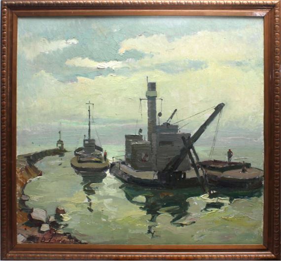 Bruno Aide | At the port gate (1971) | MutualArt