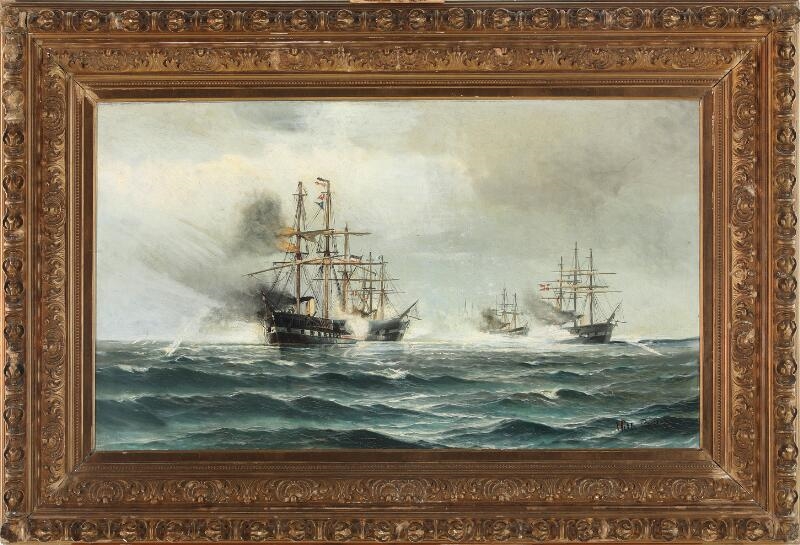 Vilhelm Bille | The sea battle at Helgoland | MutualArt
