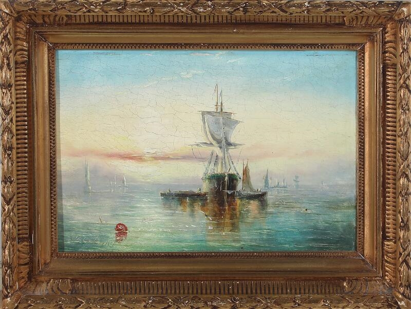 William Calcott Knell | Seascape with ships | MutualArt