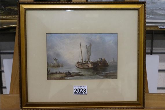 Edward Henry Eugene Fletcher | fishing boats in a harbour (1857 ...