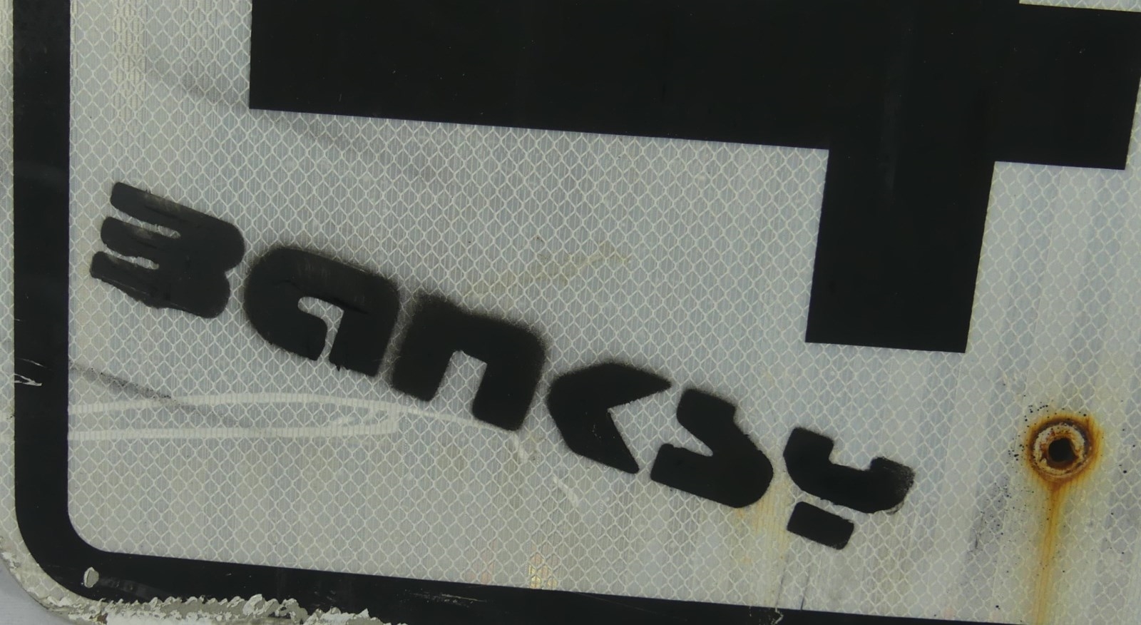 Keith Haring | Banksy style spray painted graffiti metal road sign ...