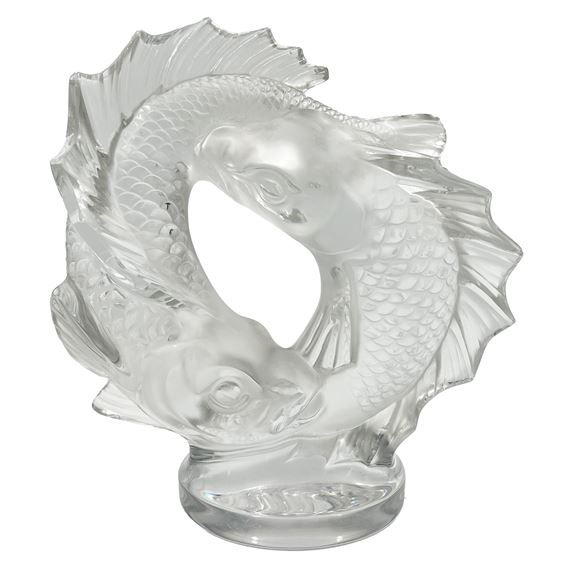 Marc Lalique | LARGE DOUBLE FISH SCULPTURE BY LALIQUE | MutualArt