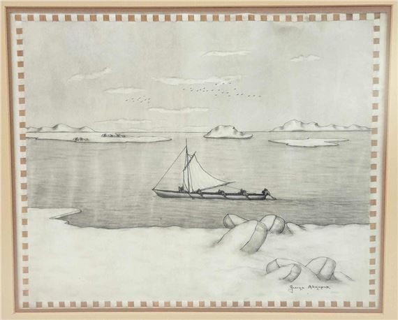 George Aden Ahgupuk | A Whale Hunting Umiak | MutualArt
