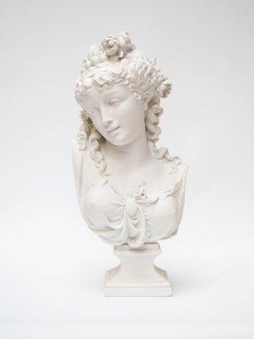 Paul Duboy | Paul DUBOY (1830-1887) Buste de jeune femme à la coiffe ...