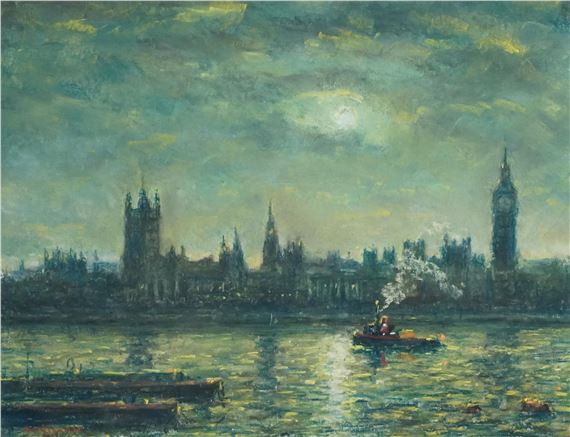 Peter Coombs | A view of the Palace of Westminster from the Thames ...