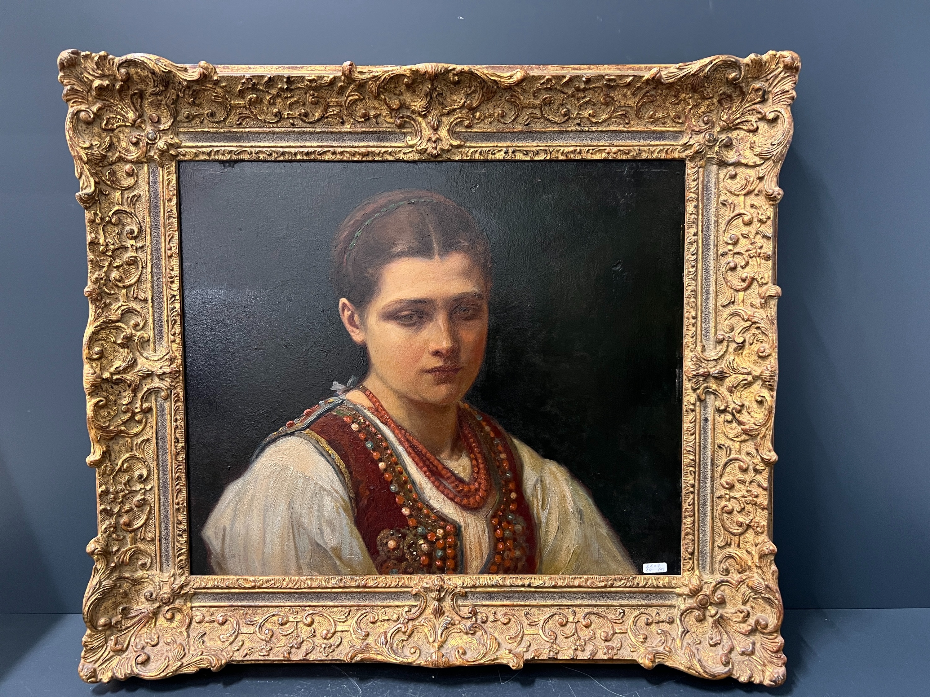 Piotr Stachiewicz | Portrait d'une polonaise en habit traditionnel ...