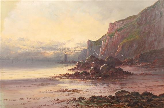 Francis E. Jamieson | Lighthouse and cliffs (1895) | MutualArt