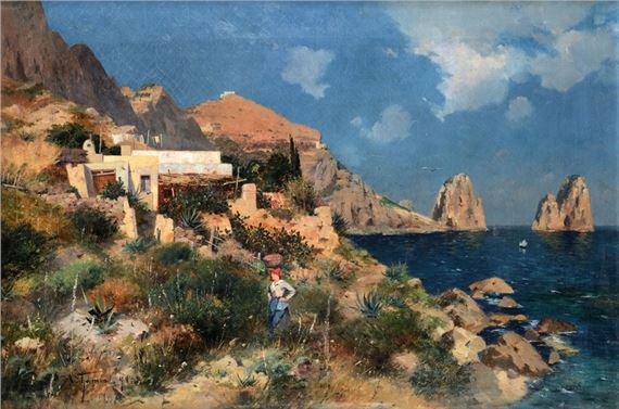 Adolf Gustav Thamm | Die Faraglioni-Felsen vor der Steilküste Capris ...