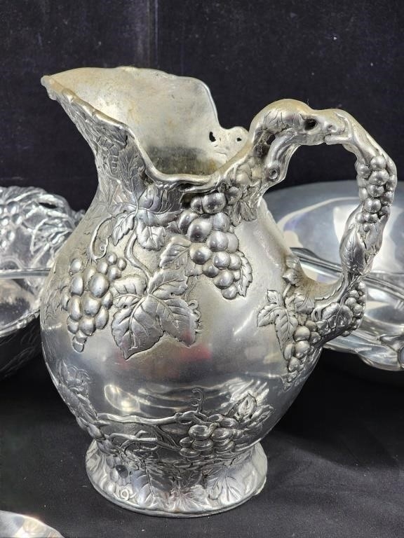 Arthur Court | Vintage aluminum pitcher serving utensils & bowls ...