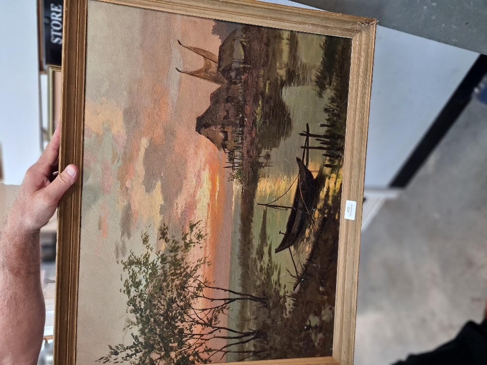Crispin Villafuerte Lopez | A 1950s Filipino oil painting of river ...