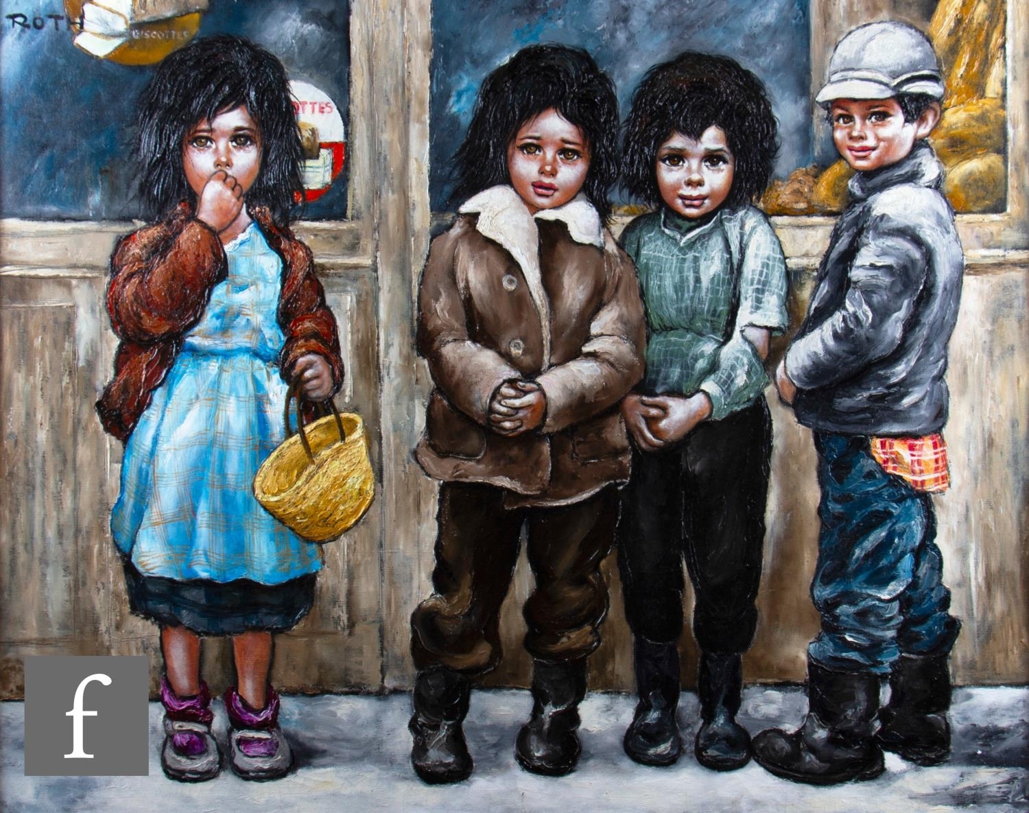 Etienne Roth | Children waiting outside a bakery | MutualArt