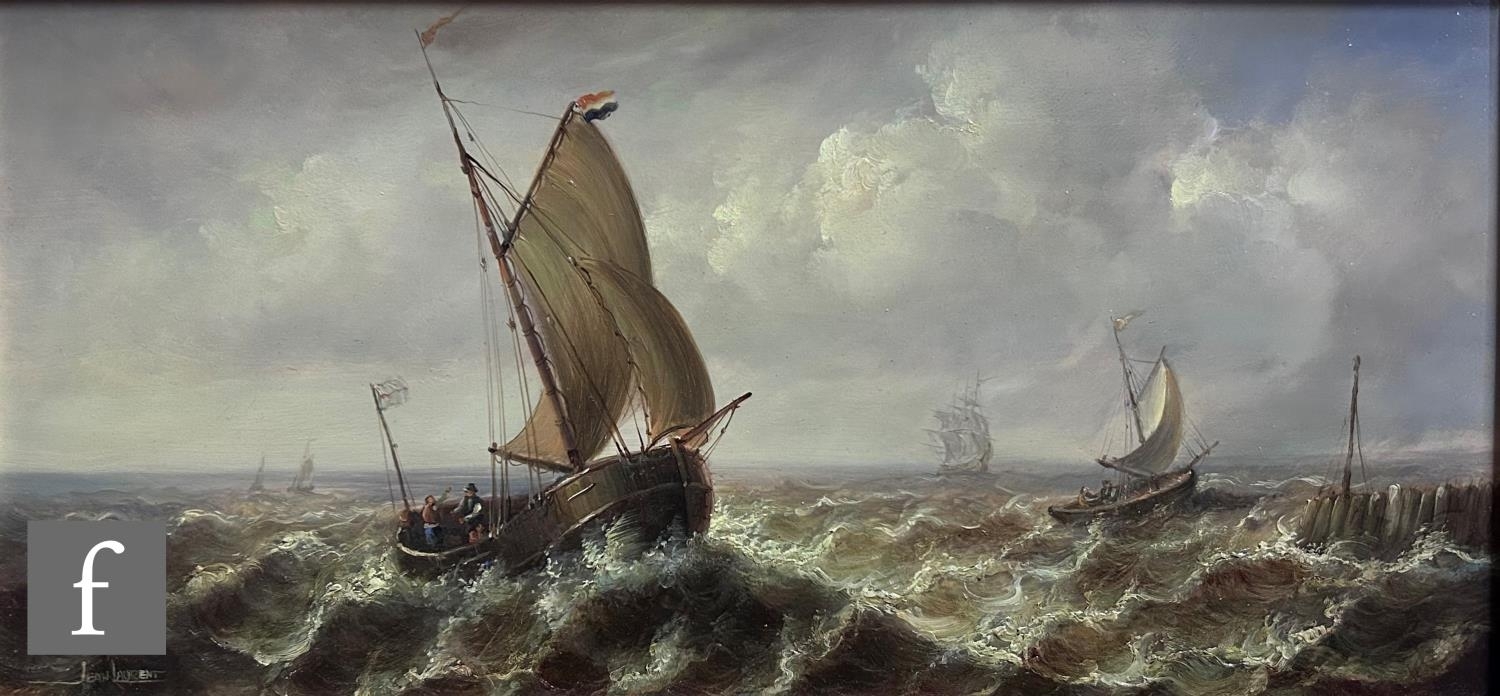 Jean Laurent | Dutch fishing boats in a swell | MutualArt