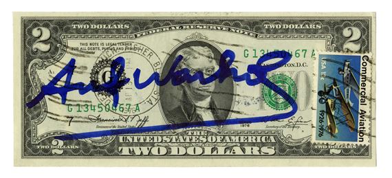 Andy Warhol | 2 dollars signed by Andy Warhol (1976) | MutualArt