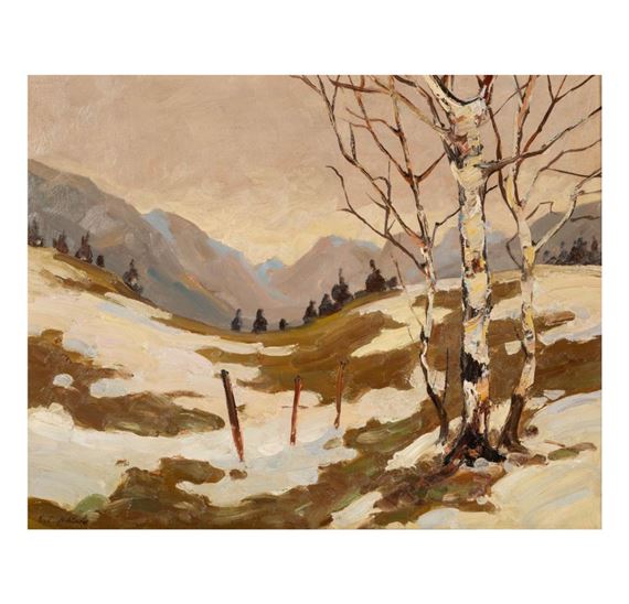 Aldro Thompson Hibbard | American School: Snowy Mountain Landscape ...