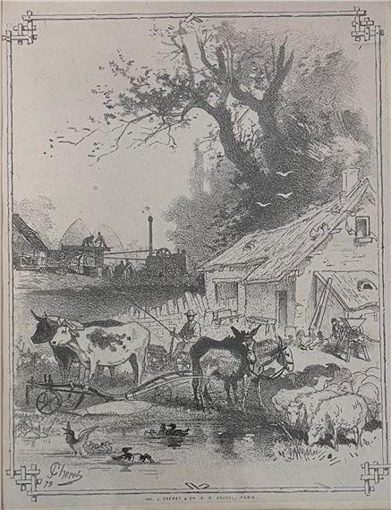 Jules Cherèt | Farm Scene 1879 (1879) | MutualArt