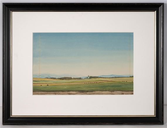 Franz Lenk | Vast landscape with mountains in the background, 1931 ...