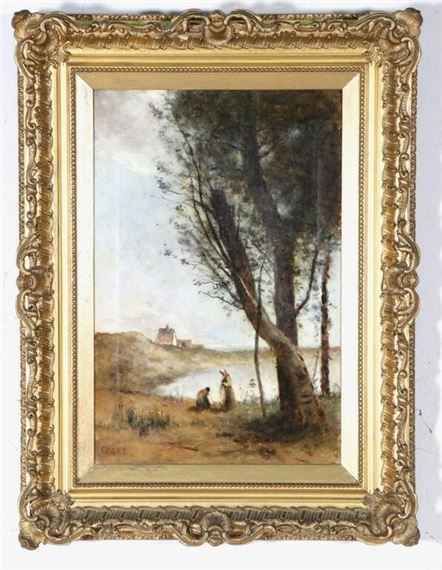 Jean Baptiste Camille Corot | COROT FRENCH IMPRESSIONIST LANDSCAPE OIL ...