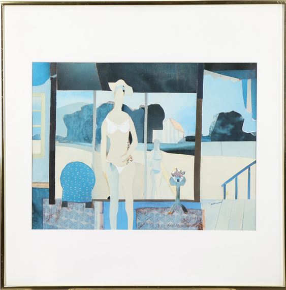 Loran A. D. Montgomery | Modernist collage with figures | MutualArt