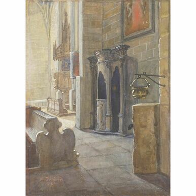 Ernst Ruser | Kircheninterieur | MutualArt