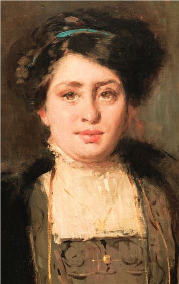 Jean Laudy | Portrait of a young lady in half figure | MutualArt