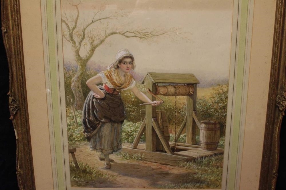 William Lucas | William Lucas (1840-1895) Woman drawing water from a ...