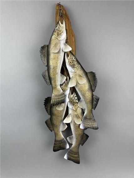 Casey Edwards | Hand Carved Stringer of Walleye | MutualArt