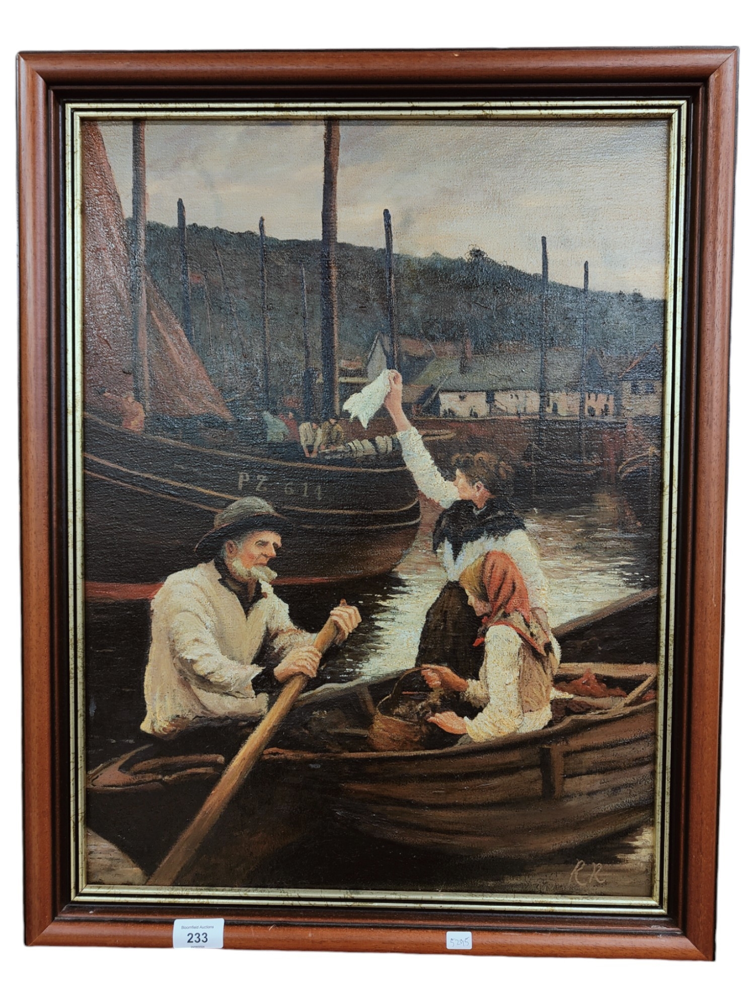 Ron Ritchie | RON RITCHIE OIL ON CANVAS HARBOUR SCENE | MutualArt