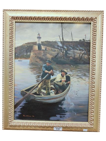 Ron Ritchie | RON RITCHIE OIL ON CANVAS BRING IN THE LINE | MutualArt