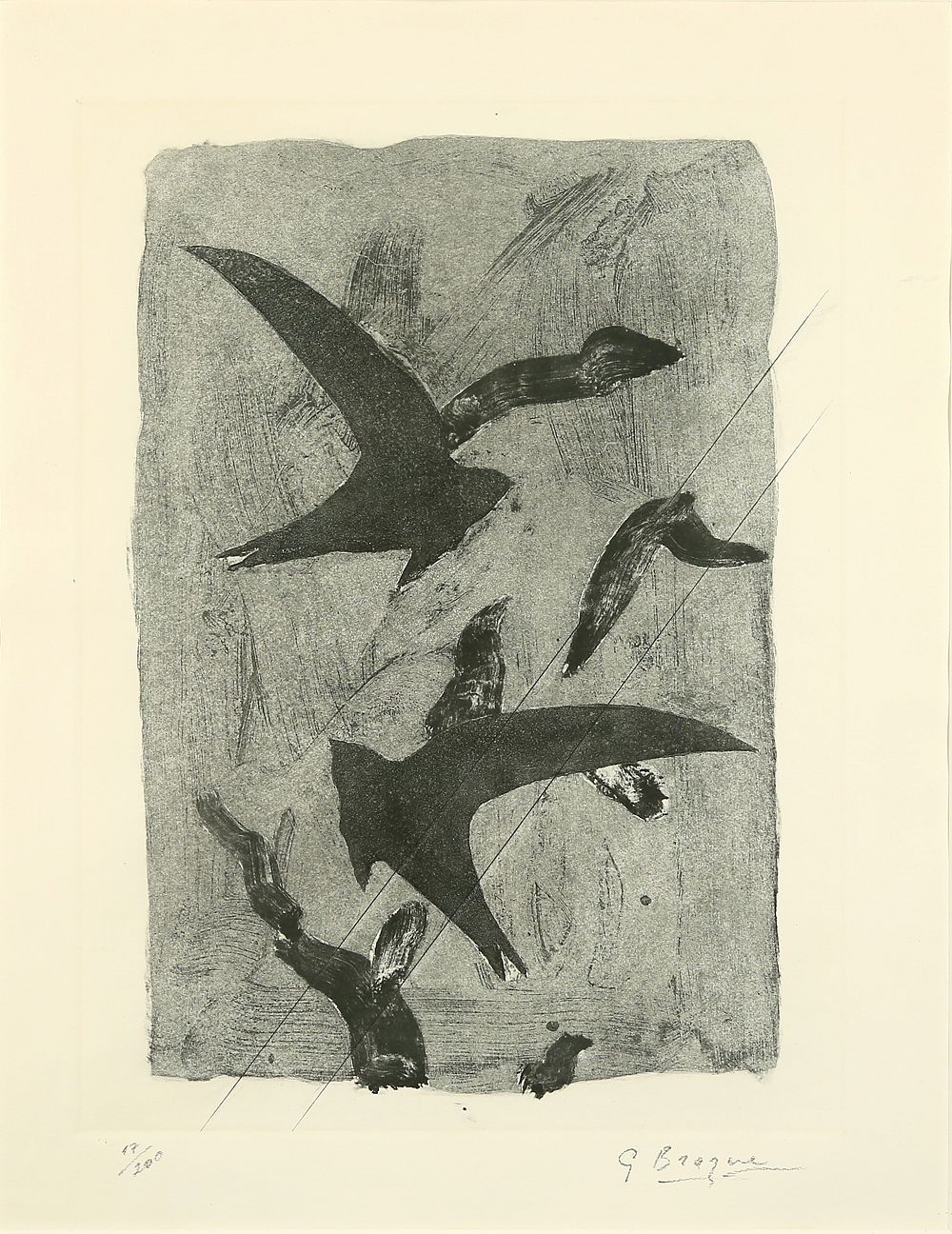 Georges Braque | Georges Braque - Birds in Flight (1962) | MutualArt