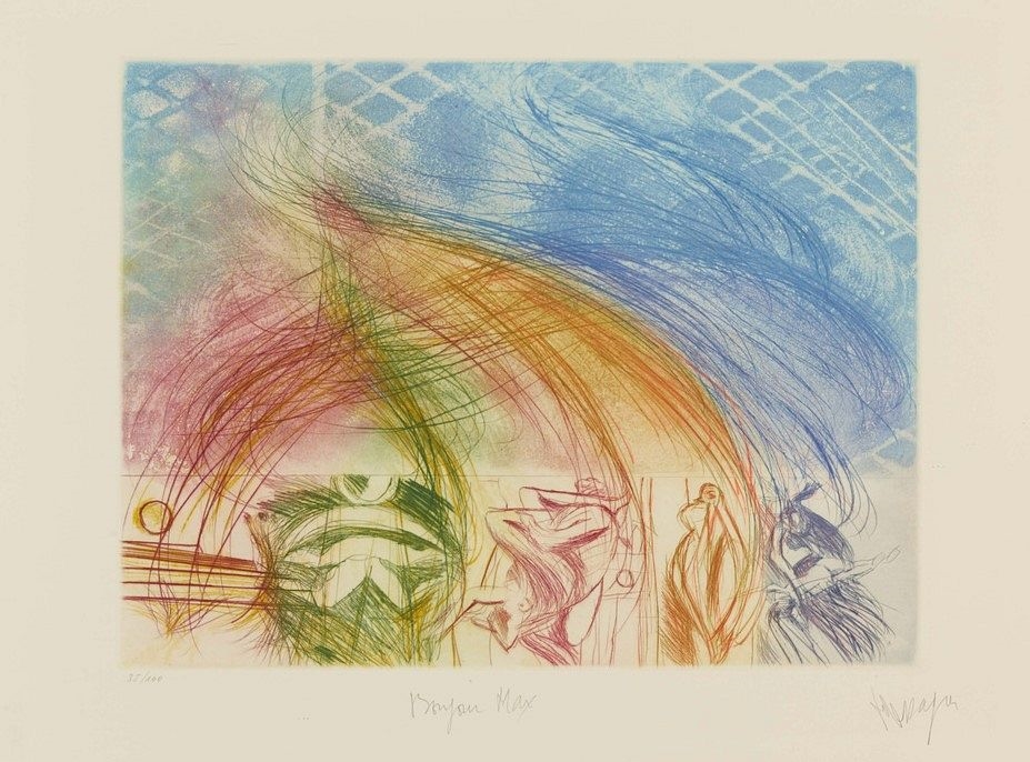 Jean Messagier | Jean Messagier - Lithograph from Bonjour Max Ernst ...