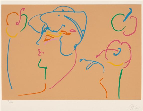 Peter Max | Peter Max - Woman in Profile (1973) | MutualArt