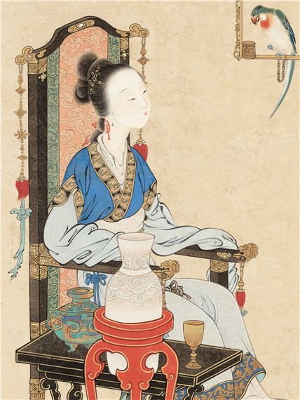 Xu Cao | LADY AND PARROT’, BY XU CAO (1899 | MutualArt