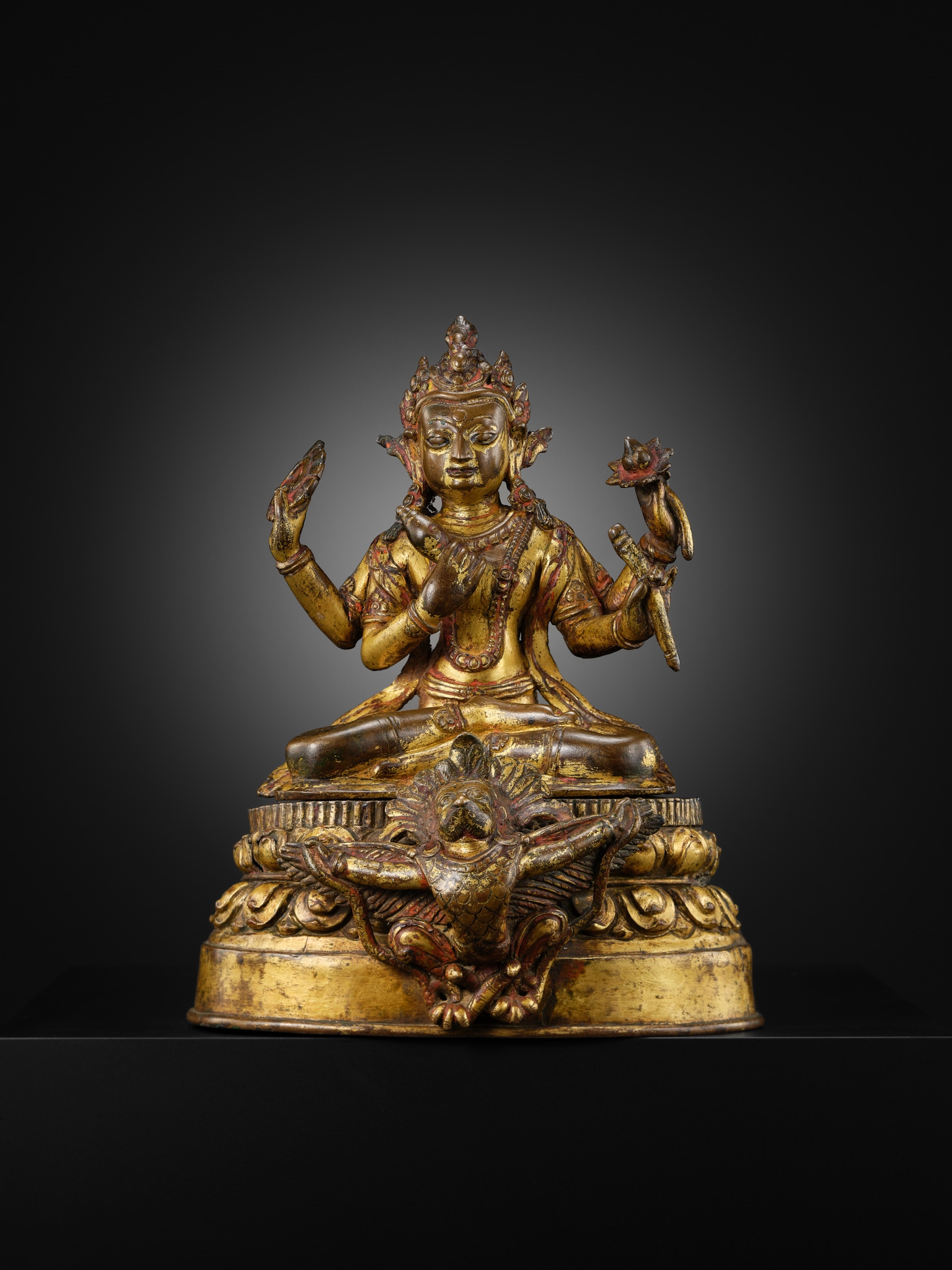 Nepalese School, 16th Century | A GILT-BRONZE FIGURE OF VISHNU AND ...