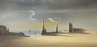 John Stancin | Surrealist Harbour Scene | MutualArt