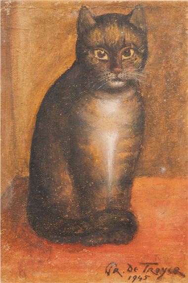 Prosper de Troyer | Sitting cat, 1945 (1945) | MutualArt