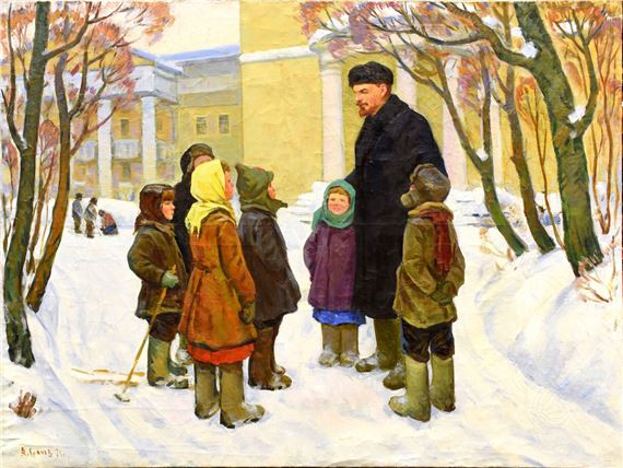 Soviet School 20th Century | V. Vladimir Lenin with children. - 1974 ...